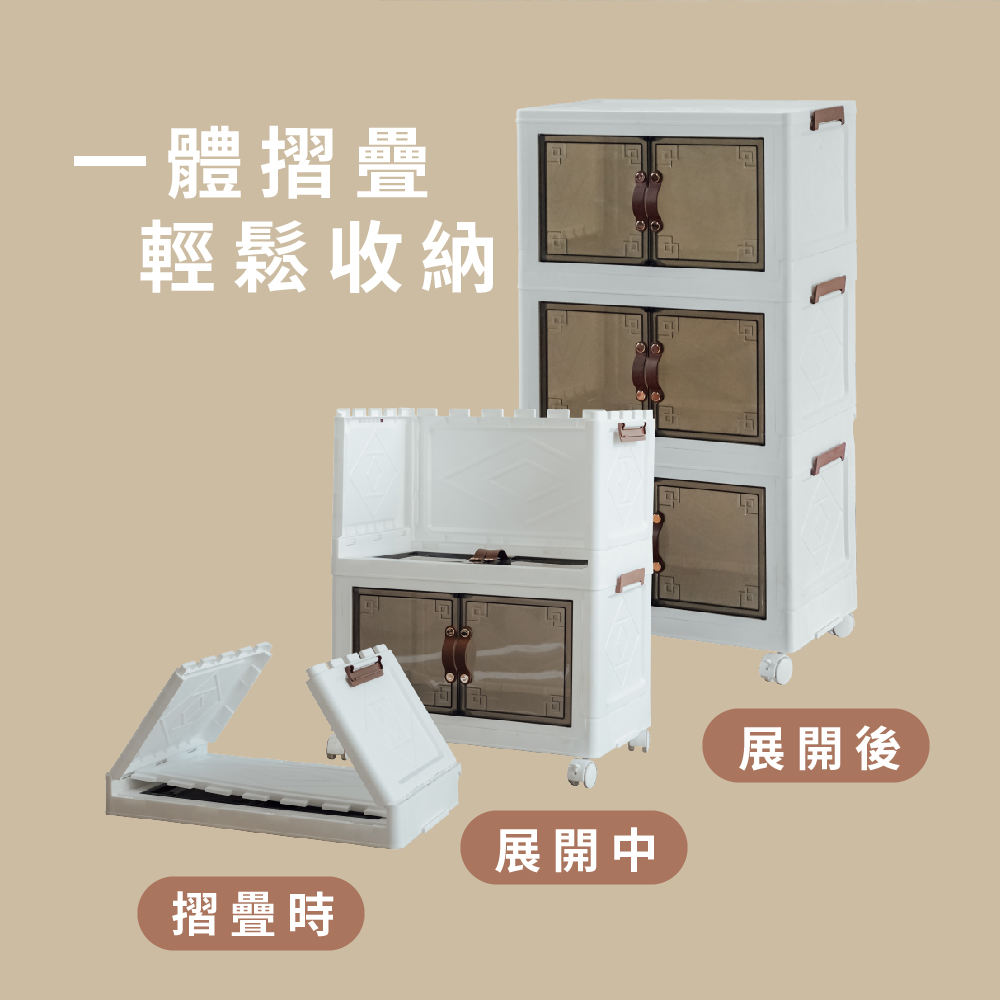 RICHOME 福利品 BX-001 開門式三層收納箱 附萬向輪 活動櫃 邊櫃 書櫃 置物 收納櫃 門櫃 | 蝦皮購物