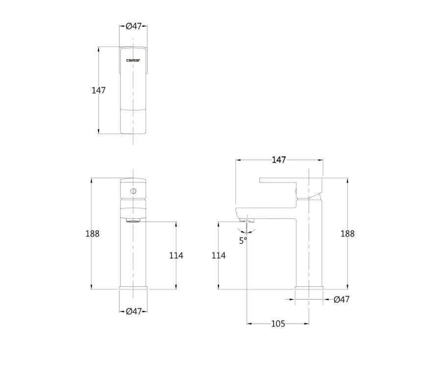 Caesar 凱撒衛浴 B550C BT550C 單把手單孔混合龍頭 (原廠全配) 面盆龍頭 水龍頭 單孔龍頭 | 蝦皮購物