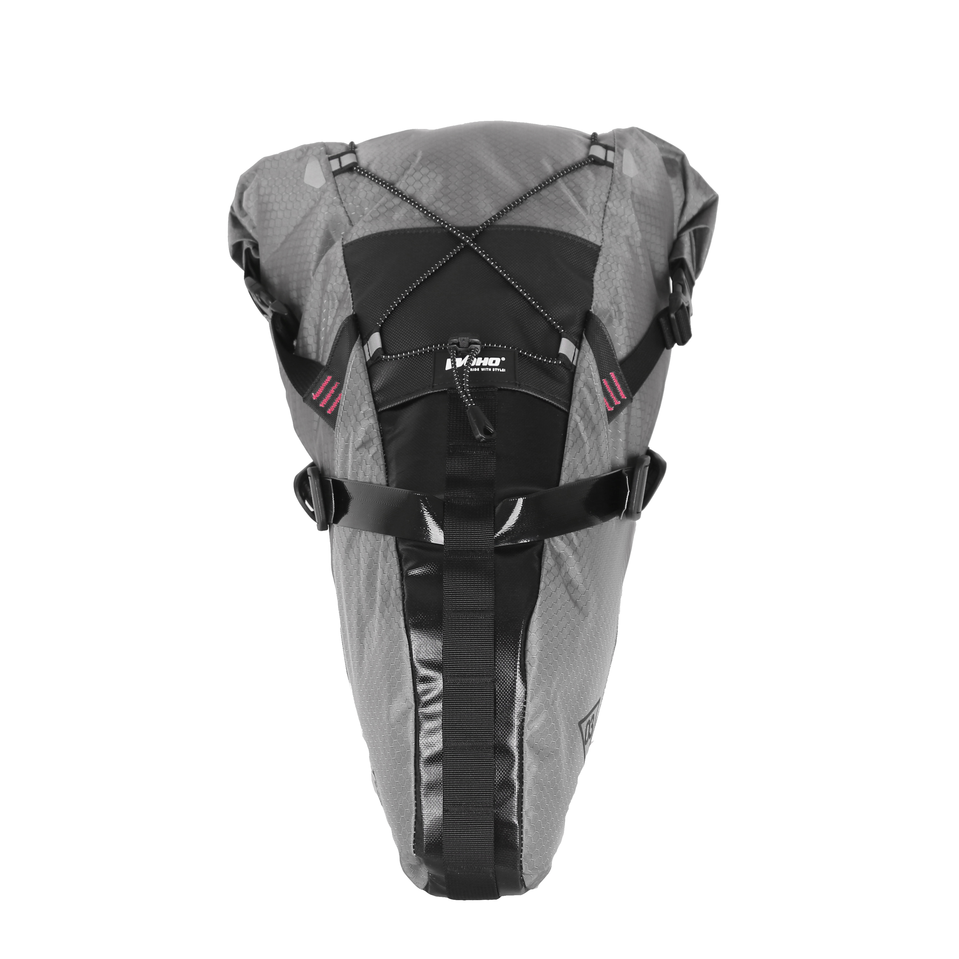WOHO BIKE XTouring Saddle Bag M 沃荷單車輕量全防水座墊包蟲蛹包 金屬灰蜂巢格紋 環島旅行 | 蝦皮購物