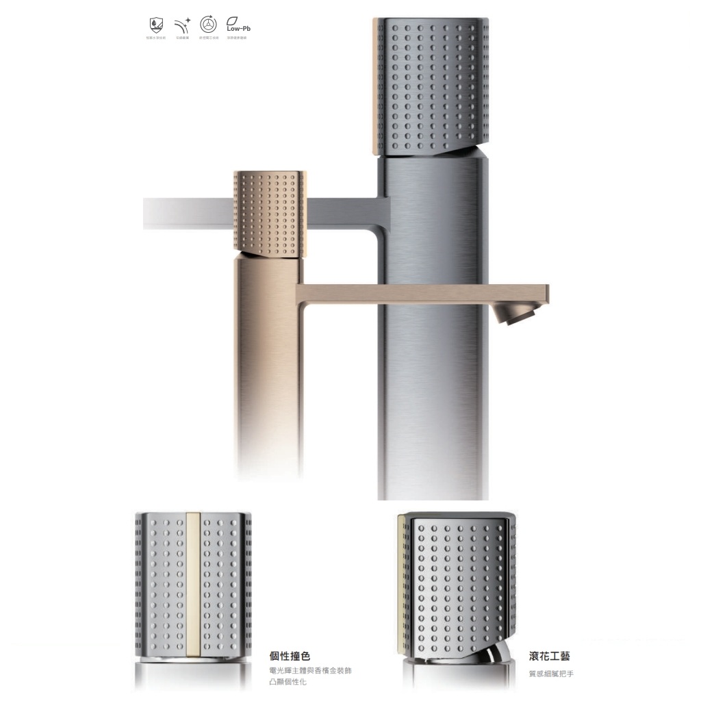 【米多里】高主體單孔面盆龍頭 (拉絲槍色/黑) HMF161-113-SN+P3A | 蝦皮購物