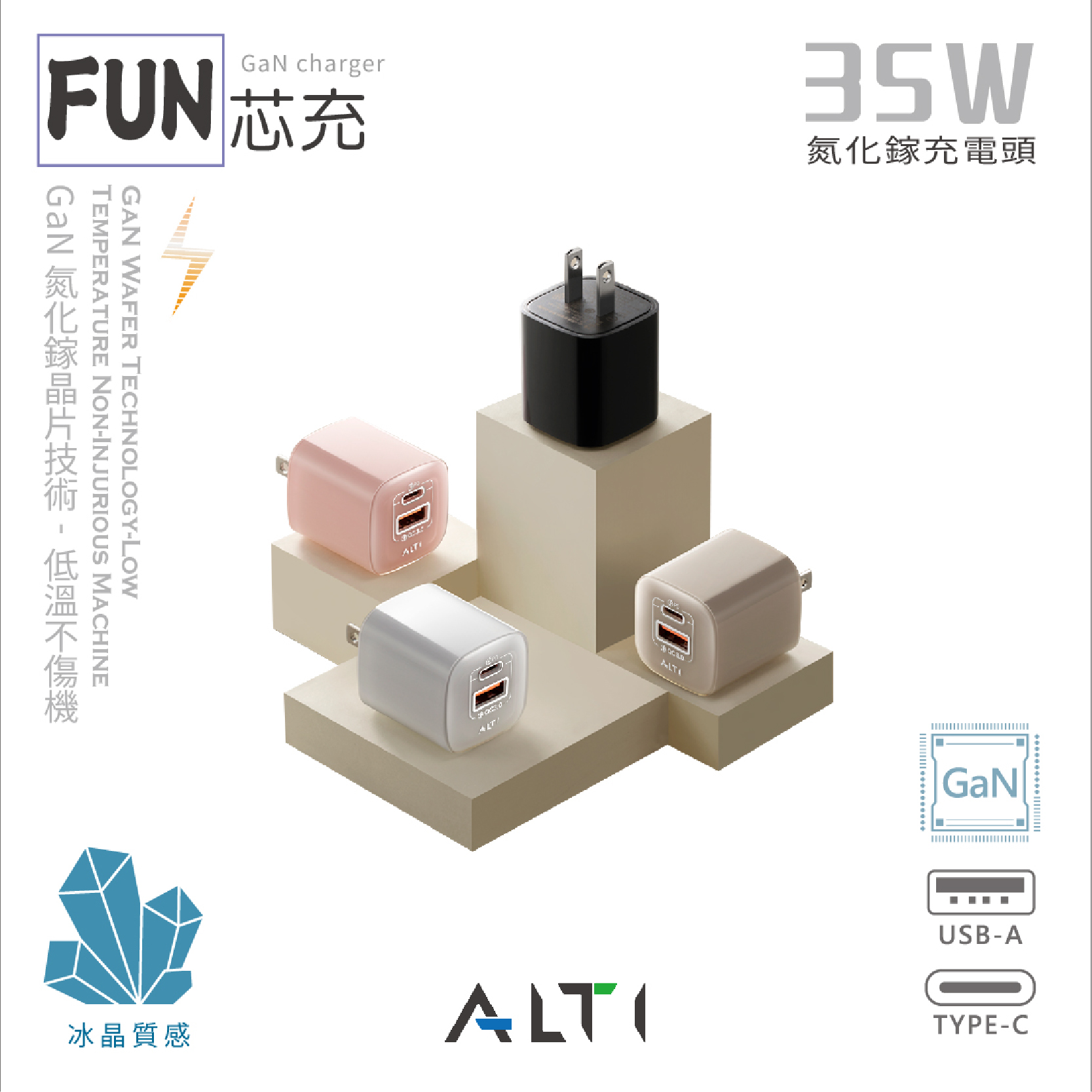 【配件小姐好3C】氮化鎵35w雙孔快速充電器 PD+QC快充頭 BSMI認證 快速充電器 TYPE-C快速充電頭 現貨 | 蝦皮購物