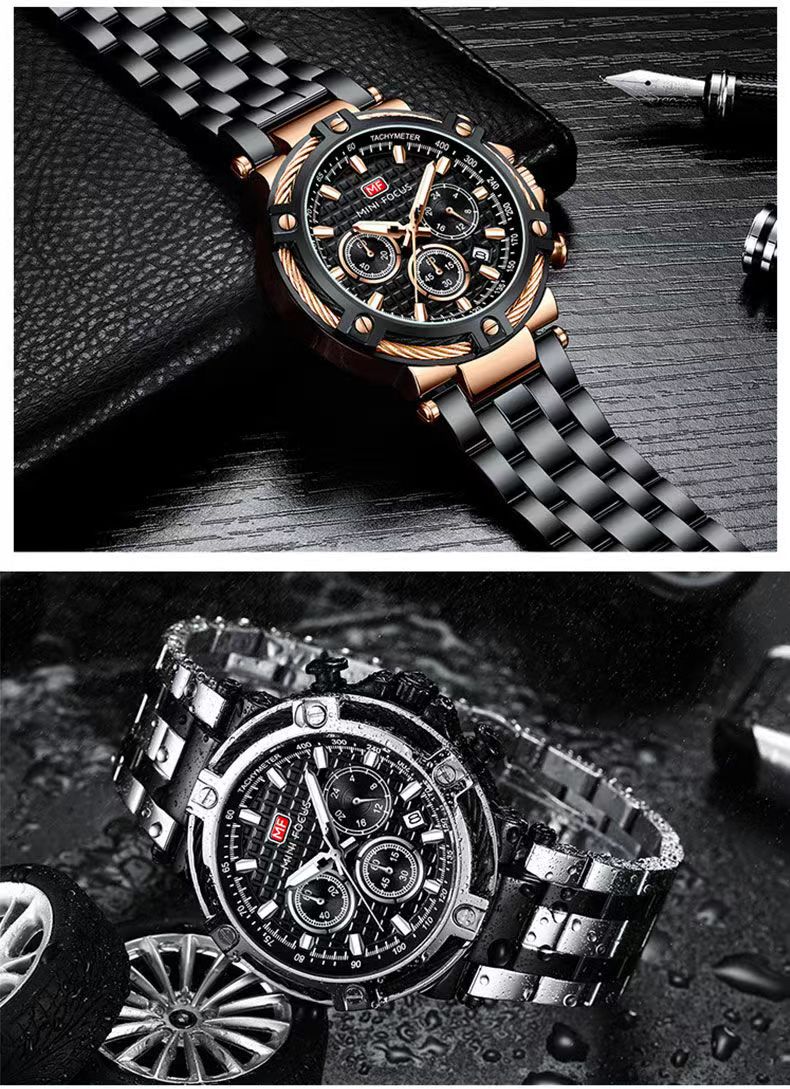 爆款 MINI FOCUS MF0470G進口機芯 男錶 防水手錶 夜光手錶 鋼帶手錶 石英手錶 防水錶 腕錶 男手錶 | 蝦皮購物