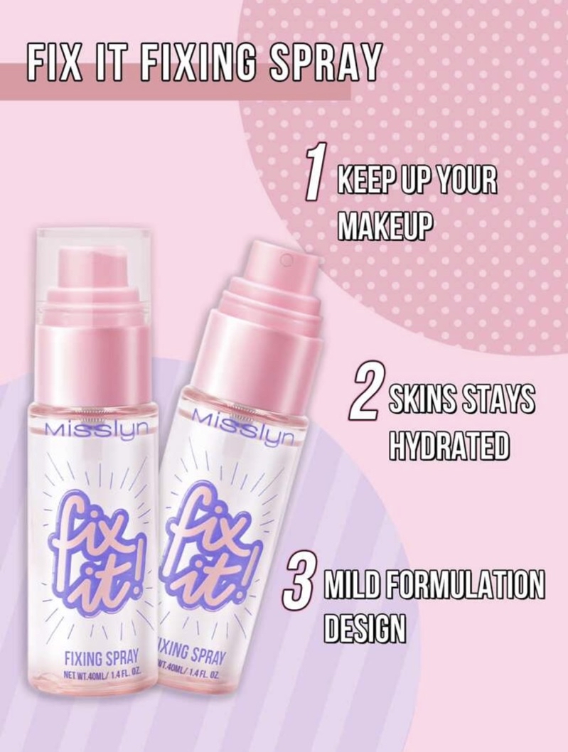 Misslyn fix makeup setting spray makeup tahan lama matte | 蝦皮購物