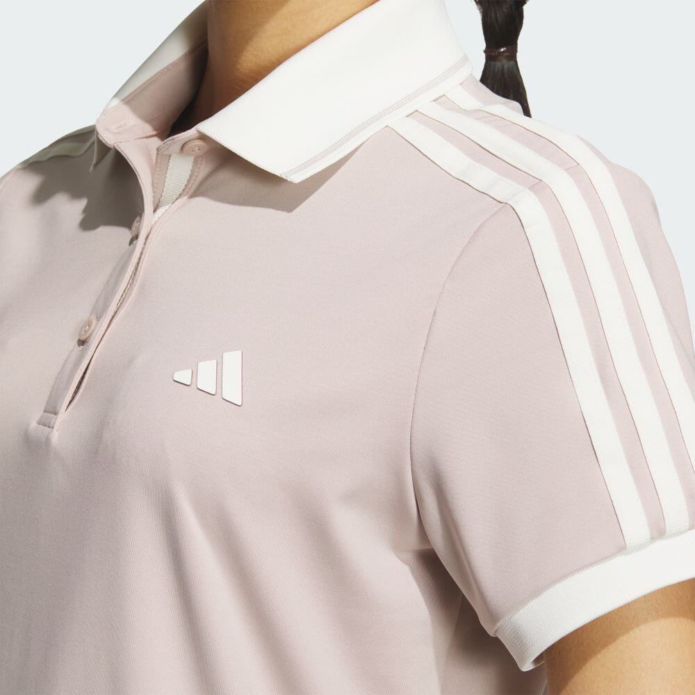 ＊立航高爾夫＊Adidas HEAT. RDY 三條紋短袖 女Polo 衫 #IS4809,奶茶色 | 蝦皮購物