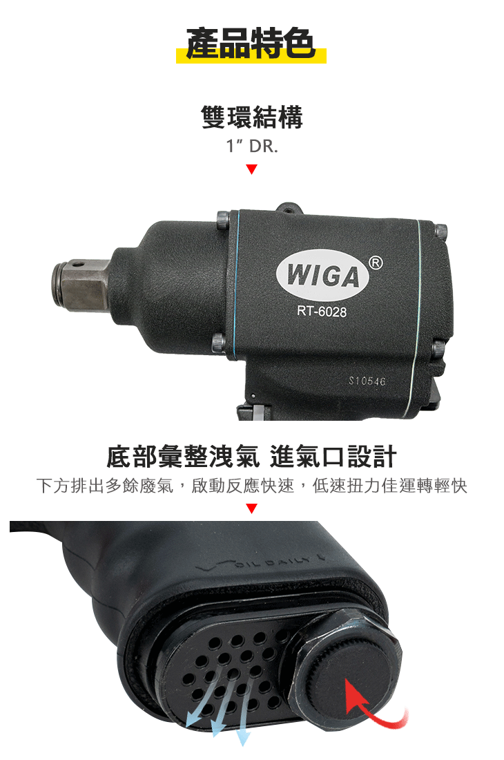 WIGA 威力鋼 RT-6028 1吋頭 氣動扳手[一英吋頭 氣動工具 套筒] | 蝦皮購物