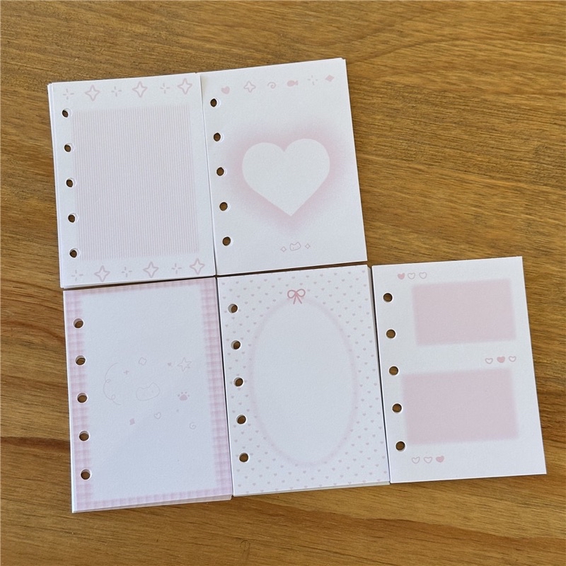 腳丫子舖24H ins小紅書 五孔一宮格卡冊m5 活頁本專用 活頁替芯紙 便條紙 手帳拼貼 補充包 | 蝦皮購物