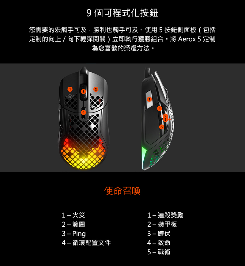 SteelSeries 賽睿 Aerox 5 有線電競滑鼠 輕巧設計 光學感應 有線滑鼠 遊戲滑鼠 電競滑鼠 | 蝦皮購物