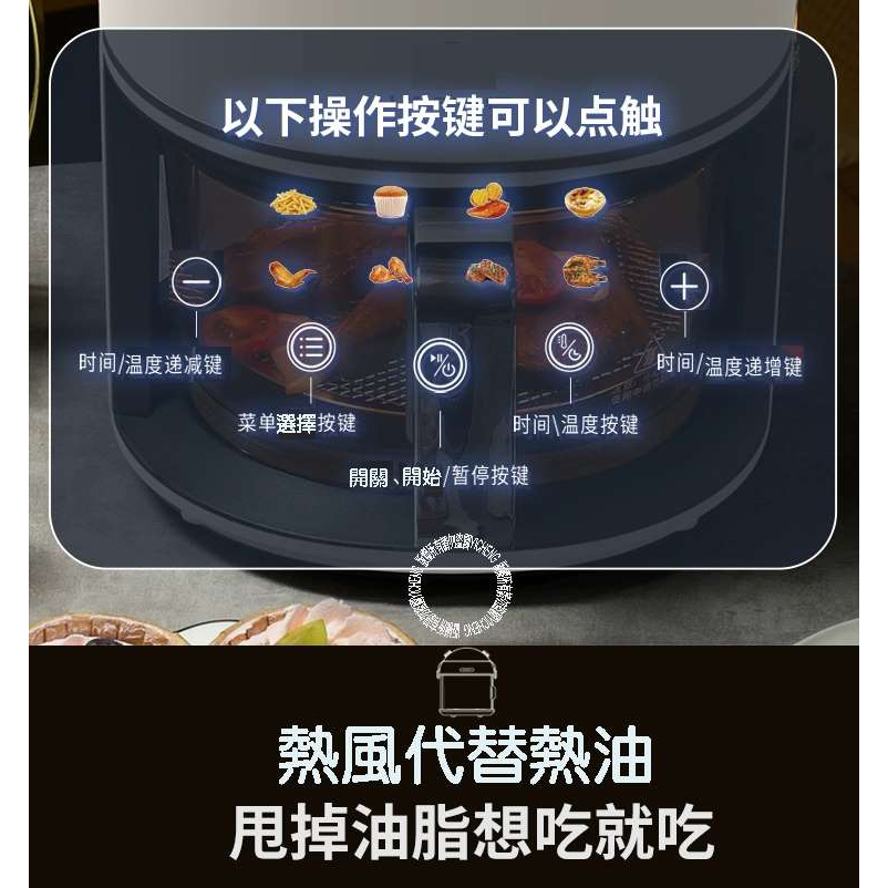 Glolux 3.5L 透明全景智慧晶鑽氣炸鍋 AF-3501/TC-351AF(兩色可選)【贈不鏽鋼食品夾 】 | 蝦皮購物