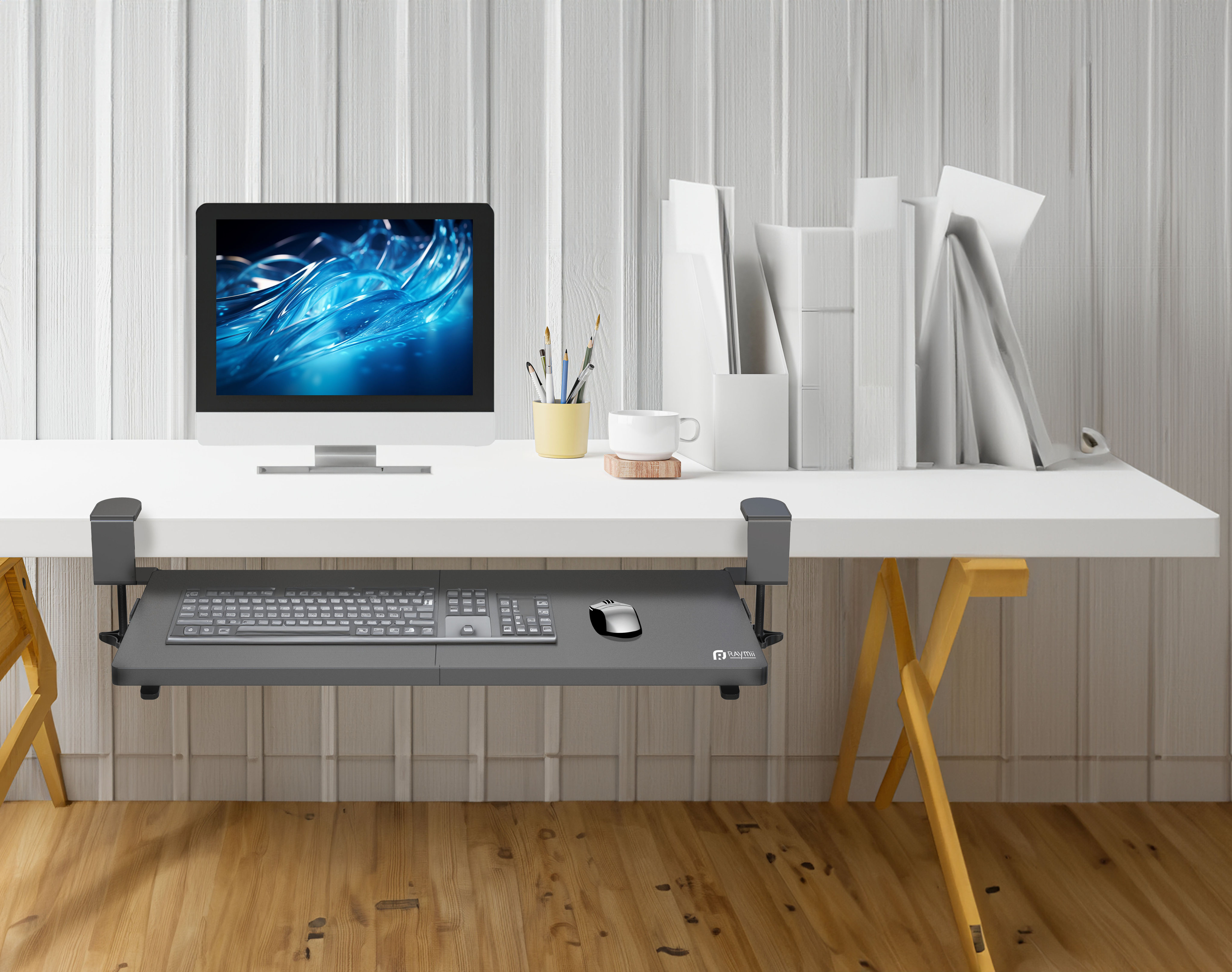 瑞米 Raymii OA8 夾桌式可升降電腦鍵盤托架 鍵盤收納架 鍵盤架 可調節夾式鍵盤托盤 | 蝦皮購物