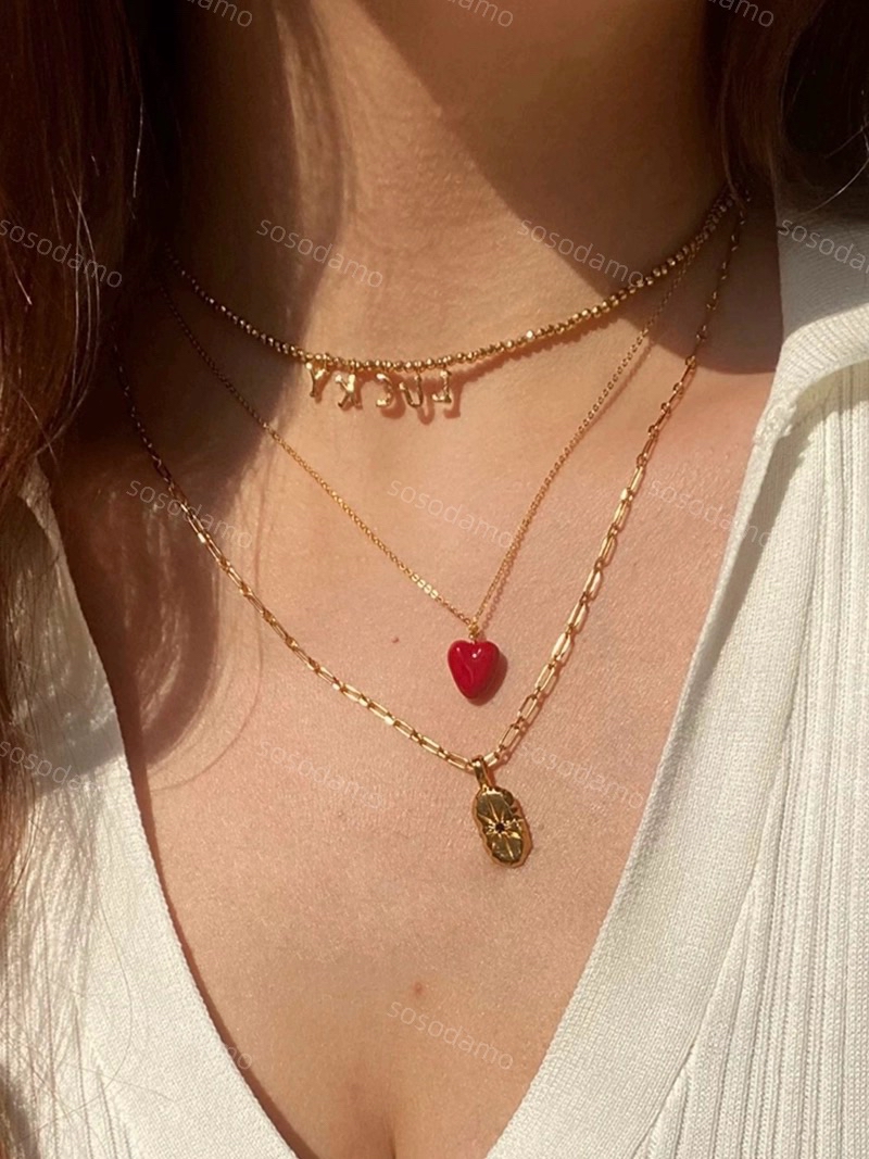【部分24H出貨】S925純銀 EliseTsikis小眾設計紅琺瑯愛心項鍊 鎖骨鏈 頸鏈 飾品 配飾 銀飾 | 蝦皮購物