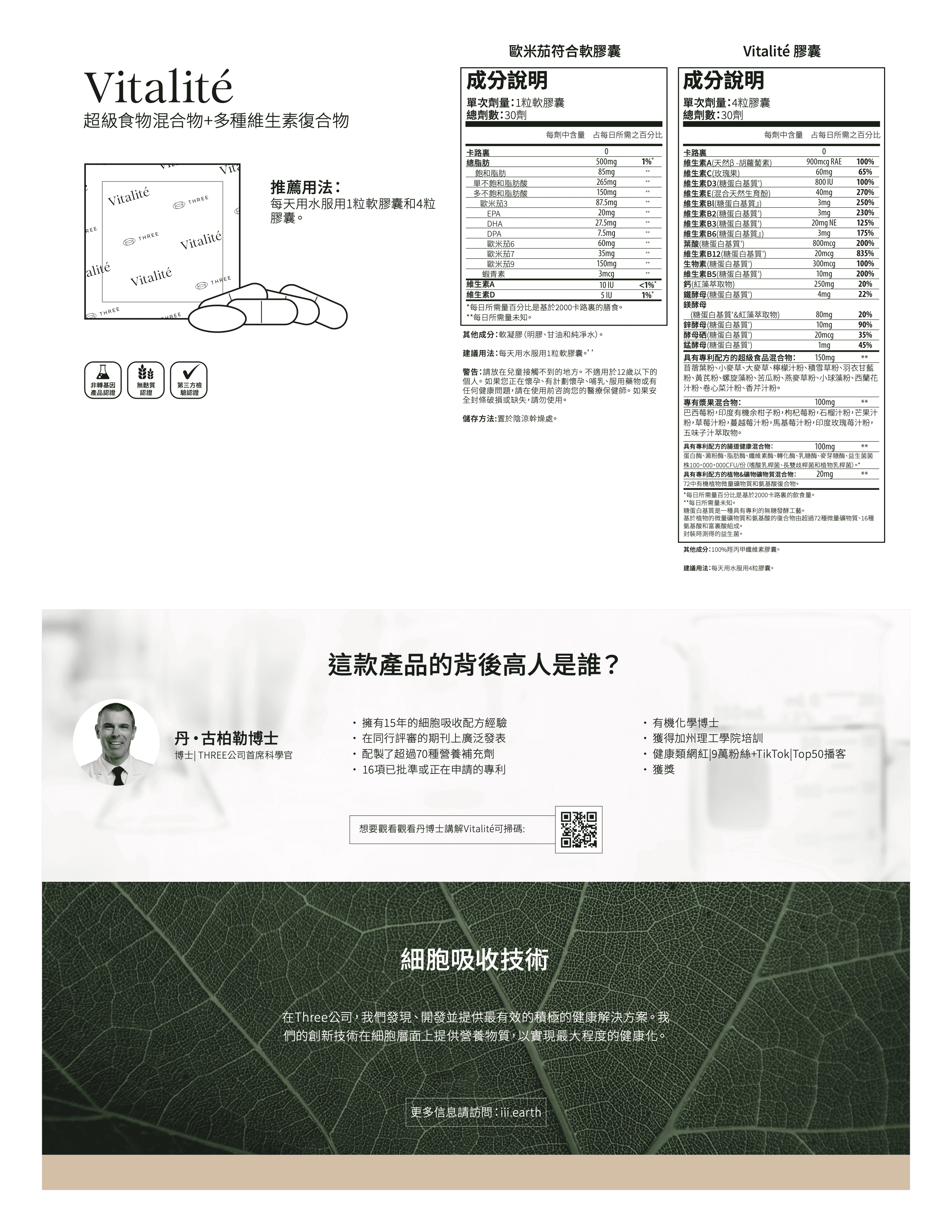 美國代購 現貨 THREE Vitalité 維生素+魚油 脂質體 超值組合 | 蝦皮購物