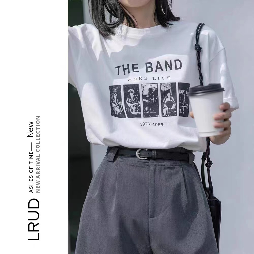 【K-Chic】短袖t恤女寬松韓版原宿風新款字母印花學生全棉體恤ins女裝 寬鬆上衣 寬鬆短袖 休閒風 百搭上衣 | 蝦皮購物