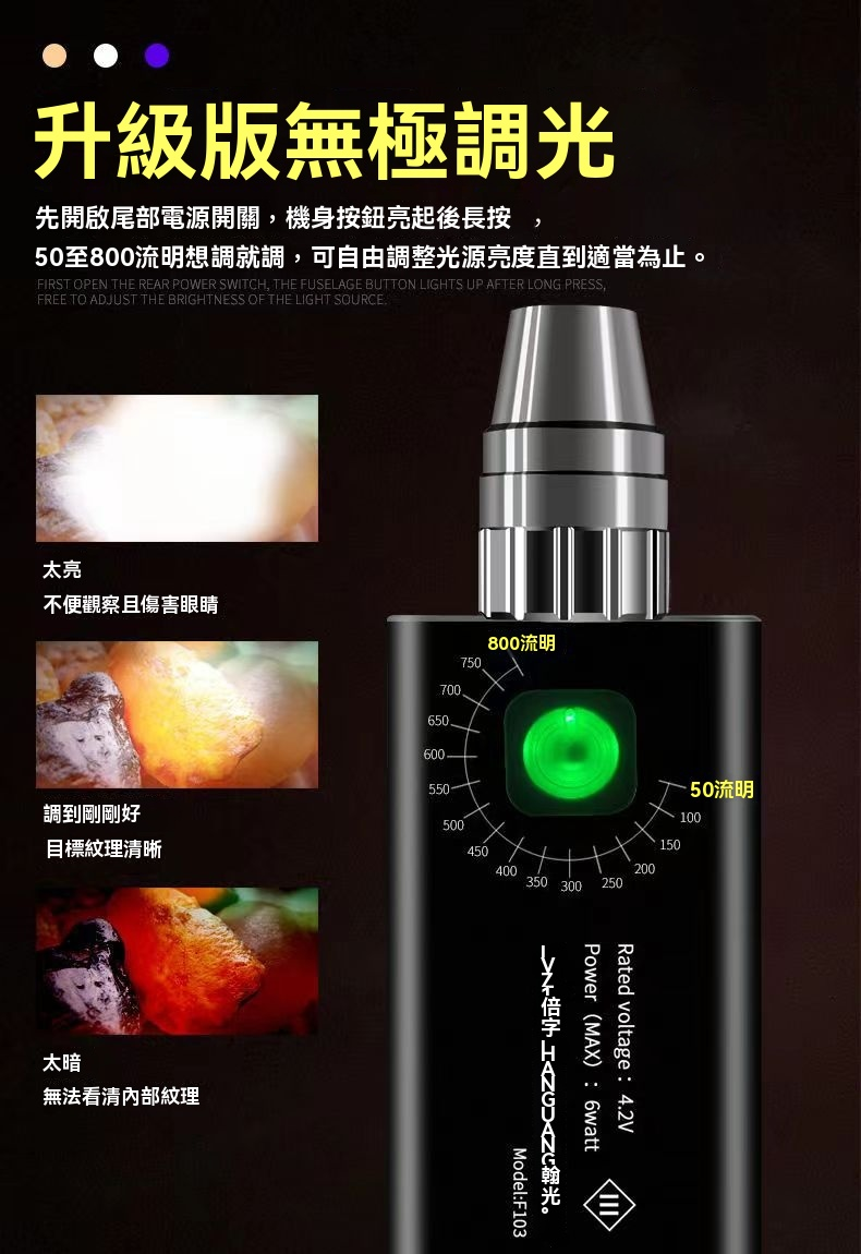 官方正品 365nm紫光燈鑑定專用玉石電筒鑑別珠寶翡翠手電筒超亮強光燈照玉石手電筒 ffik | 蝦皮購物