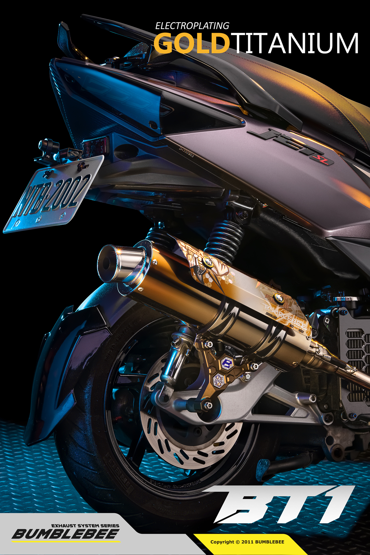 【黃蜂 BUMBLEBEE】BT1 黃金鈦砲管 曼巴 JETSL KRV 勁戰 DRG force 可監理站變更 | 蝦皮購物