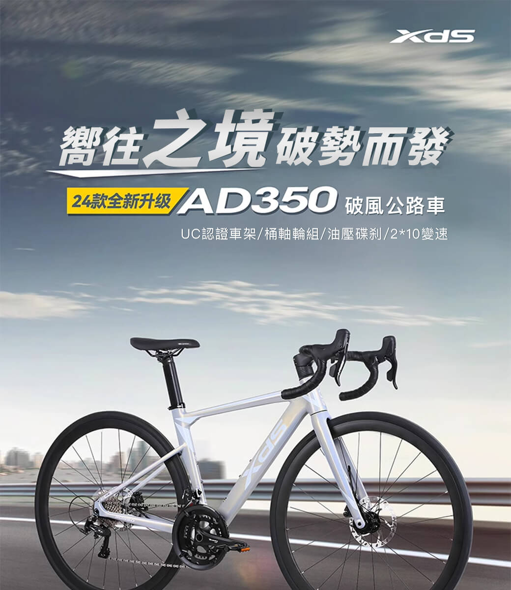 XDS喜德盛 AD350 空力公路車 20速油壓碟刹變速單車 | 蝦皮購物