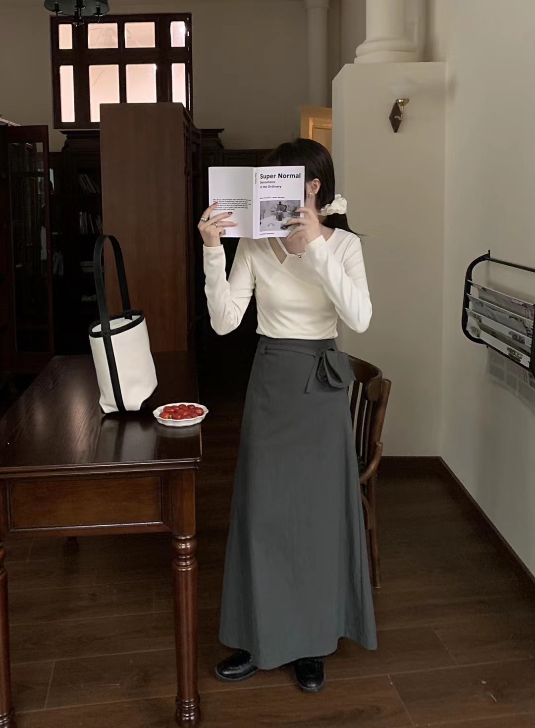 【SiBA Girl】ISQ-88178 現貨 修身A字西料長裙+小廢包 隱藏拉鍊 副包包 A版Y2K長裙 2E | 蝦皮購物