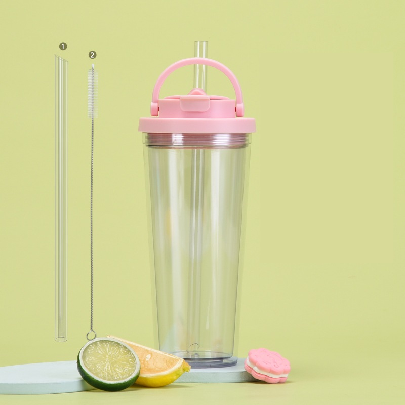 透明隨行杯 710ML 雙層AS材質 可手提 直飲雙飲 | 蝦皮購物