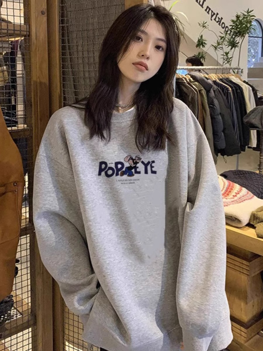 【鹿向南】薄衛衣 大學t ins 風衣服 美式復古 設計感 秋冬 長袖上衣 簡約 刷毛 oversize 潮牌衣服 寬鬆 | 蝦皮購物