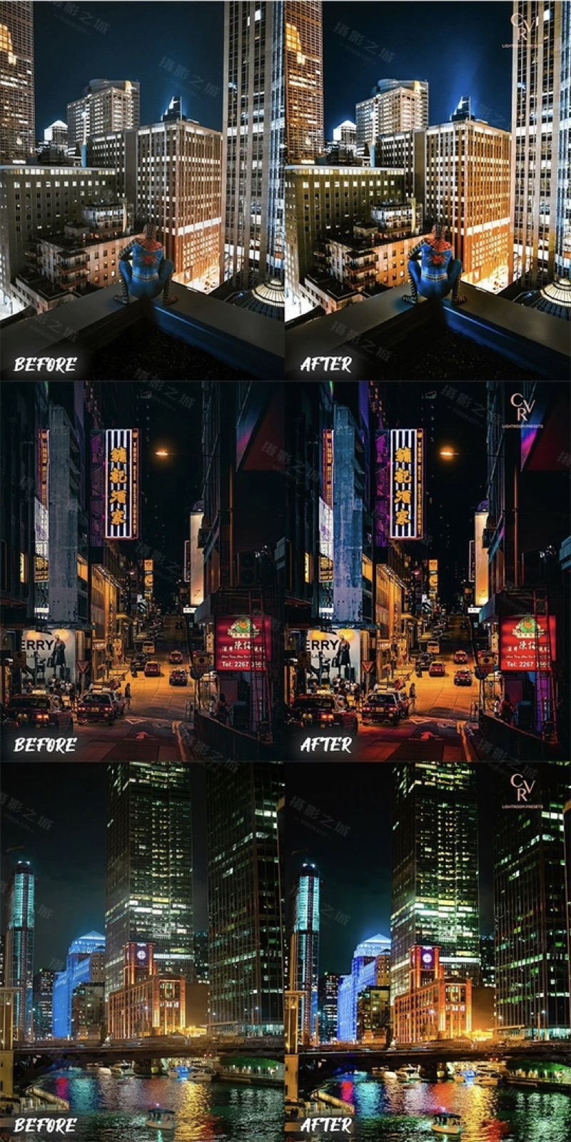 Lightroom 色彩帝國夜景 街拍 調色 LR PS PR LUT風格檔 達芬奇 FCPX 影片調色 | 蝦皮購物
