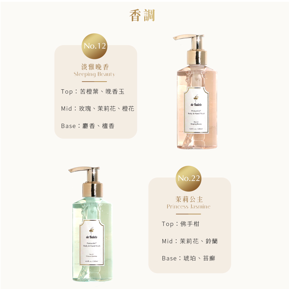 de Balets【體驗瓶】鎖水磁石沐浴洗手露 - 茉莉公主40ml / 淡雅晚香40ml 任選 | 蝦皮購物