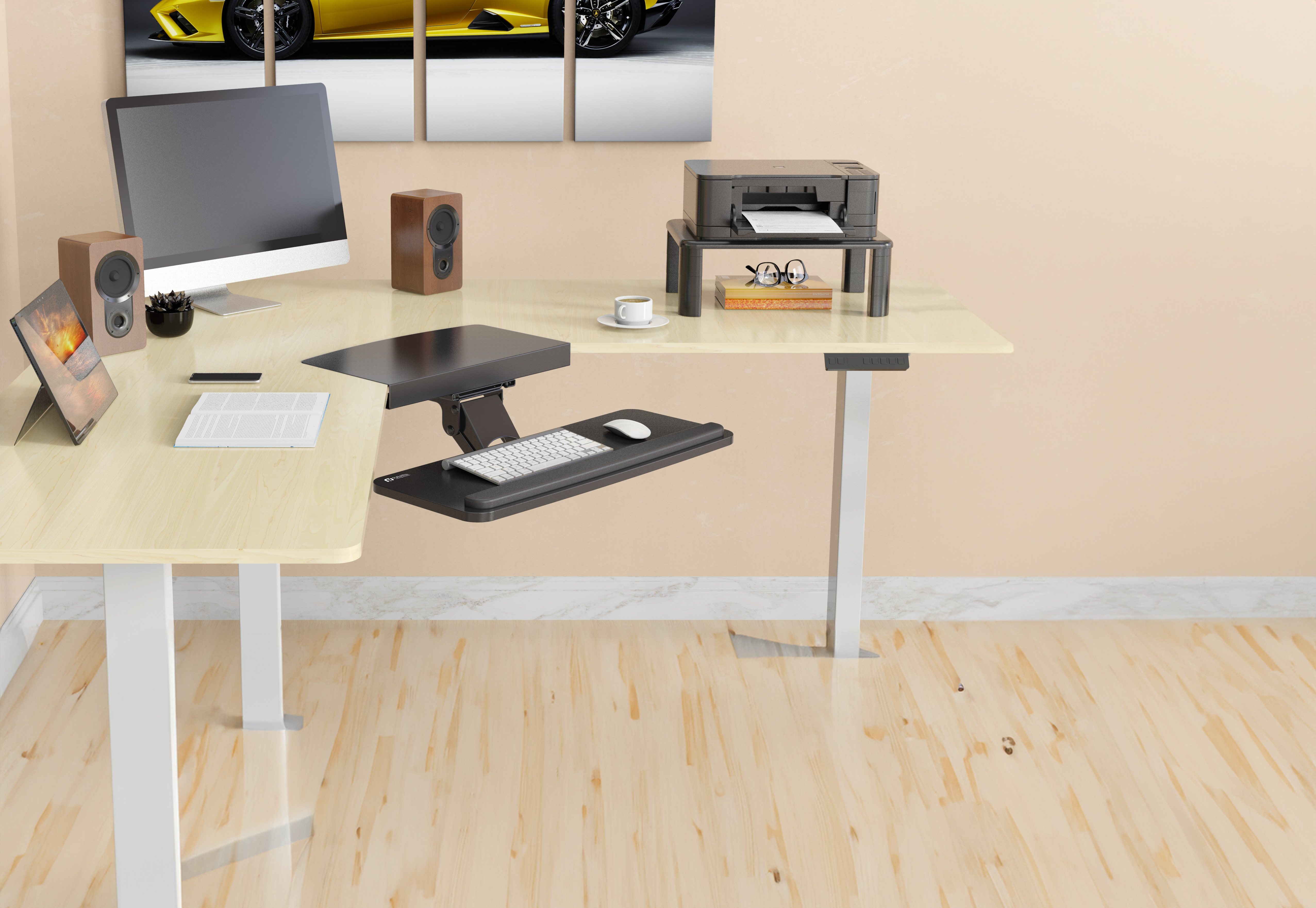 瑞米 Raymii OA-12 可升降傾斜旋轉鍵盤托架 轉角可用 鍵盤收納架 鍵盤收納抽屜 轉角可用 鍵盤收納架 | 蝦皮購物