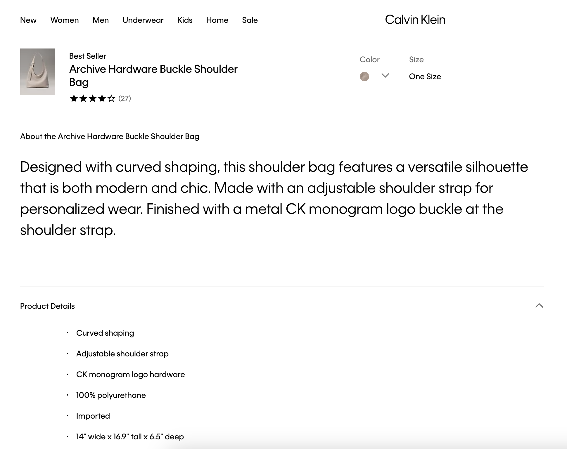 【現貨】美國代購 🇺🇸 Calvin Klein CK 新品 Archive 皮革 腋下包 肩背包 | 蝦皮購物