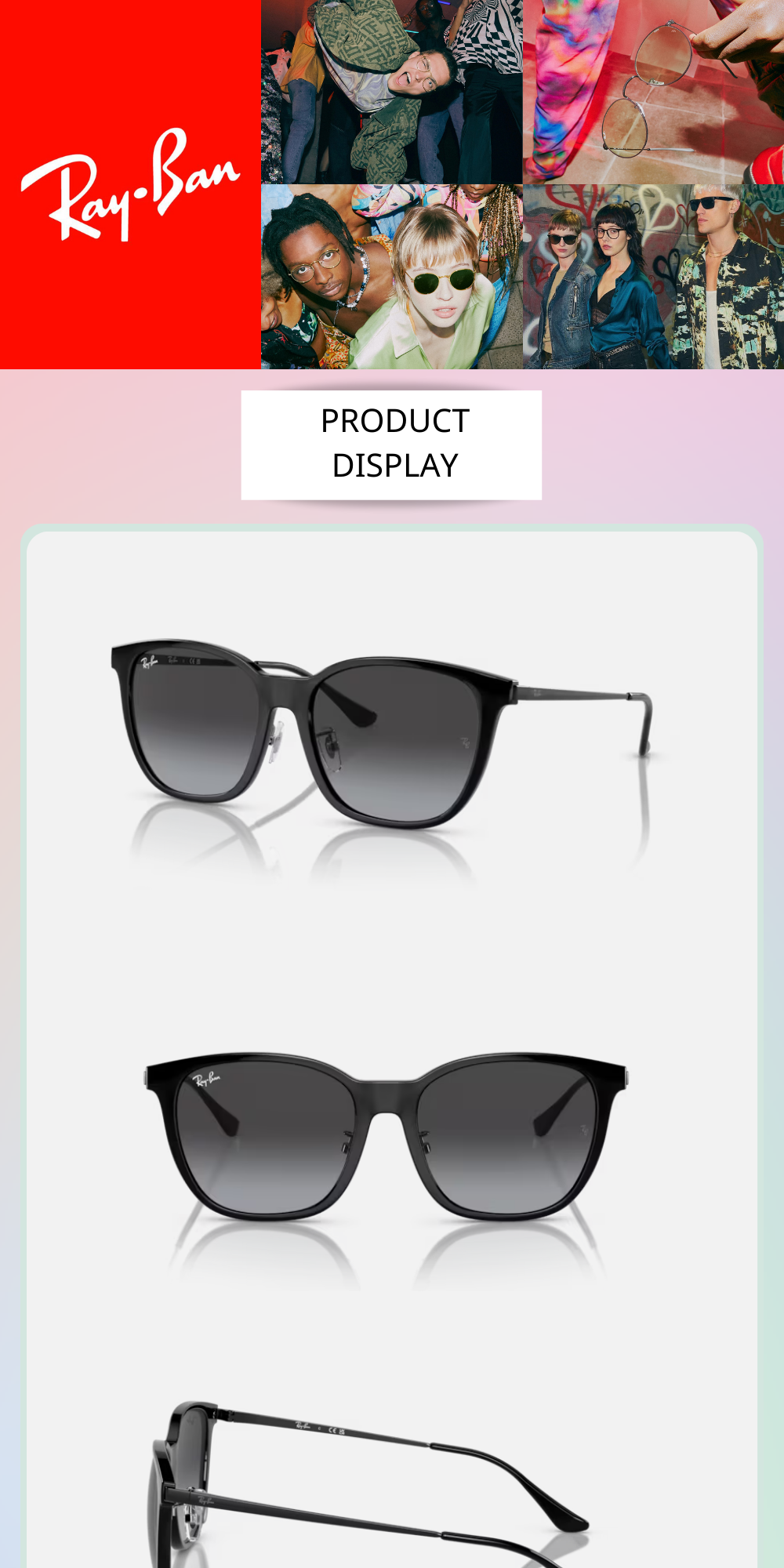 Ray Ban｜RB4333D-601/8G 方形金屬鏡腳漸層太陽眼鏡【葛洛麗雅眼鏡】 | 蝦皮購物