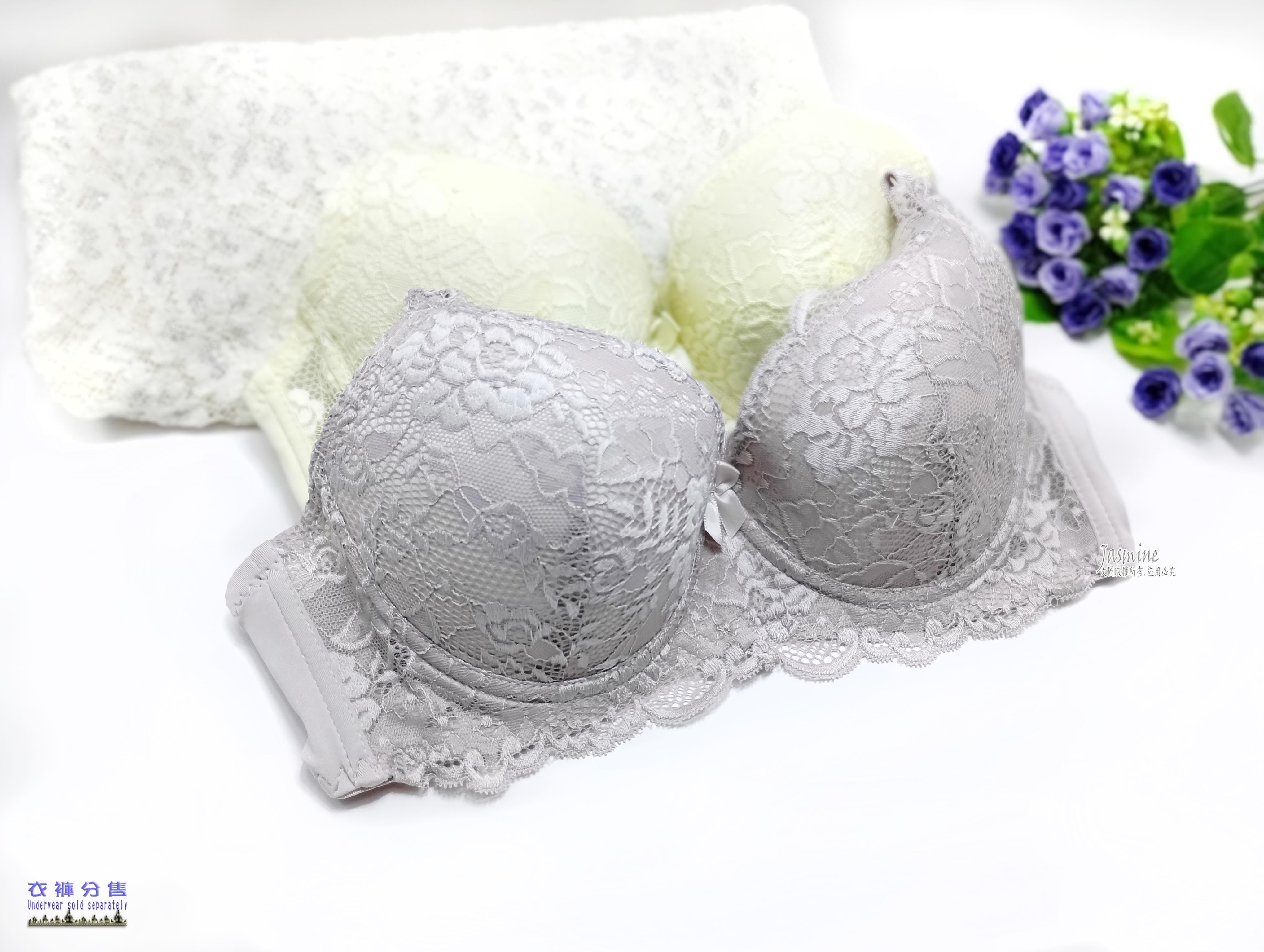B杯＃785＃34B 36B 38B 40B 淺黃亮、灰 有鋼圈下厚襯 立體杯蕾絲表布 舒適包覆 衣褲分售 | 蝦皮購物