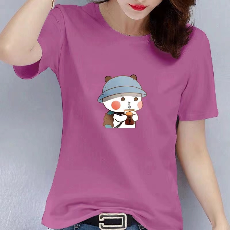 ALIN M-4XL 新款特價 圓領 夏季韓版100%純棉上衣 大碼短袖t恤女 2024新款潮T恤 寬松 顯瘦ins上衣 | 蝦皮購物