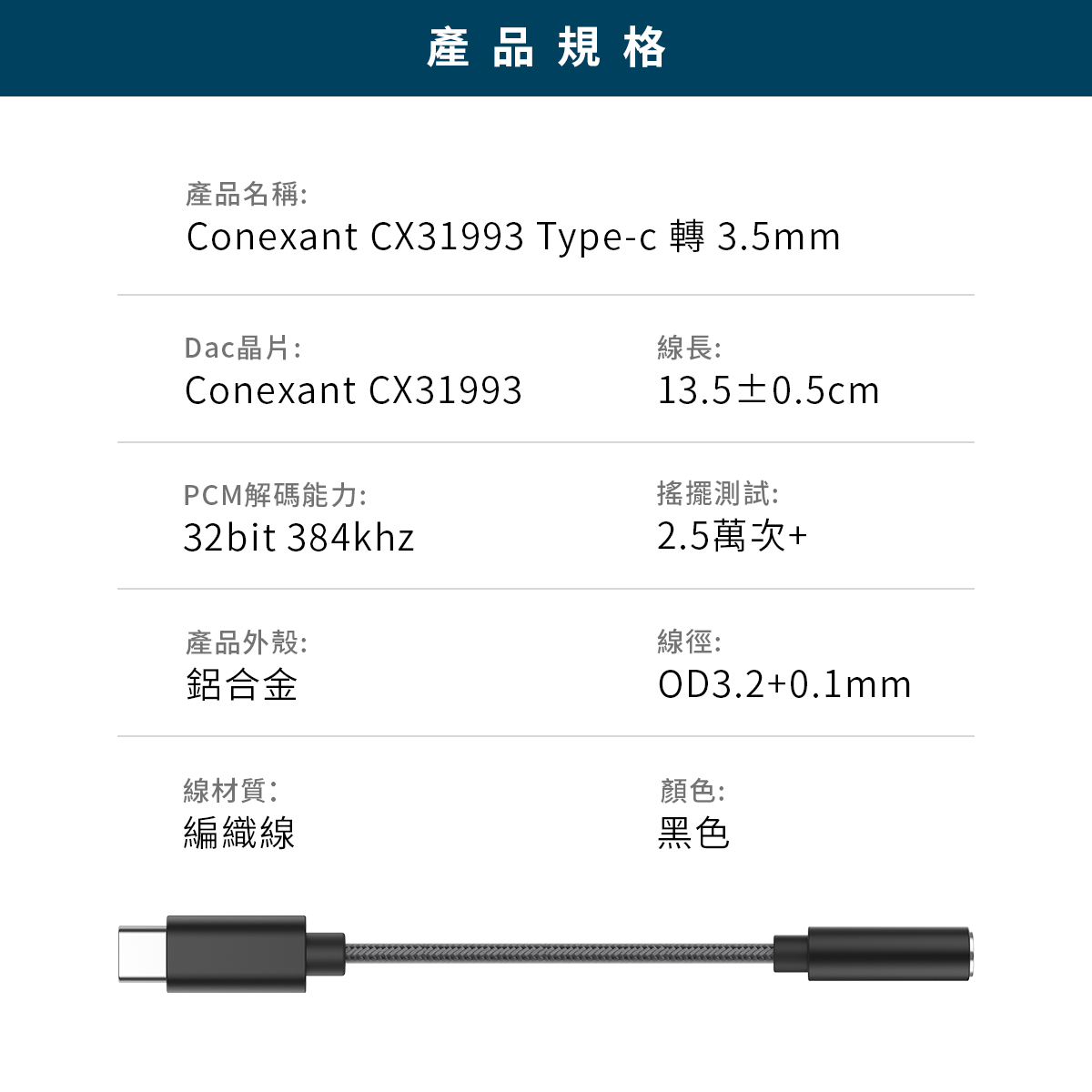 Type-C轉3.5mm 音源轉接頭 Conexant CX31993 32bit 384khz USB DAC | 蝦皮購物