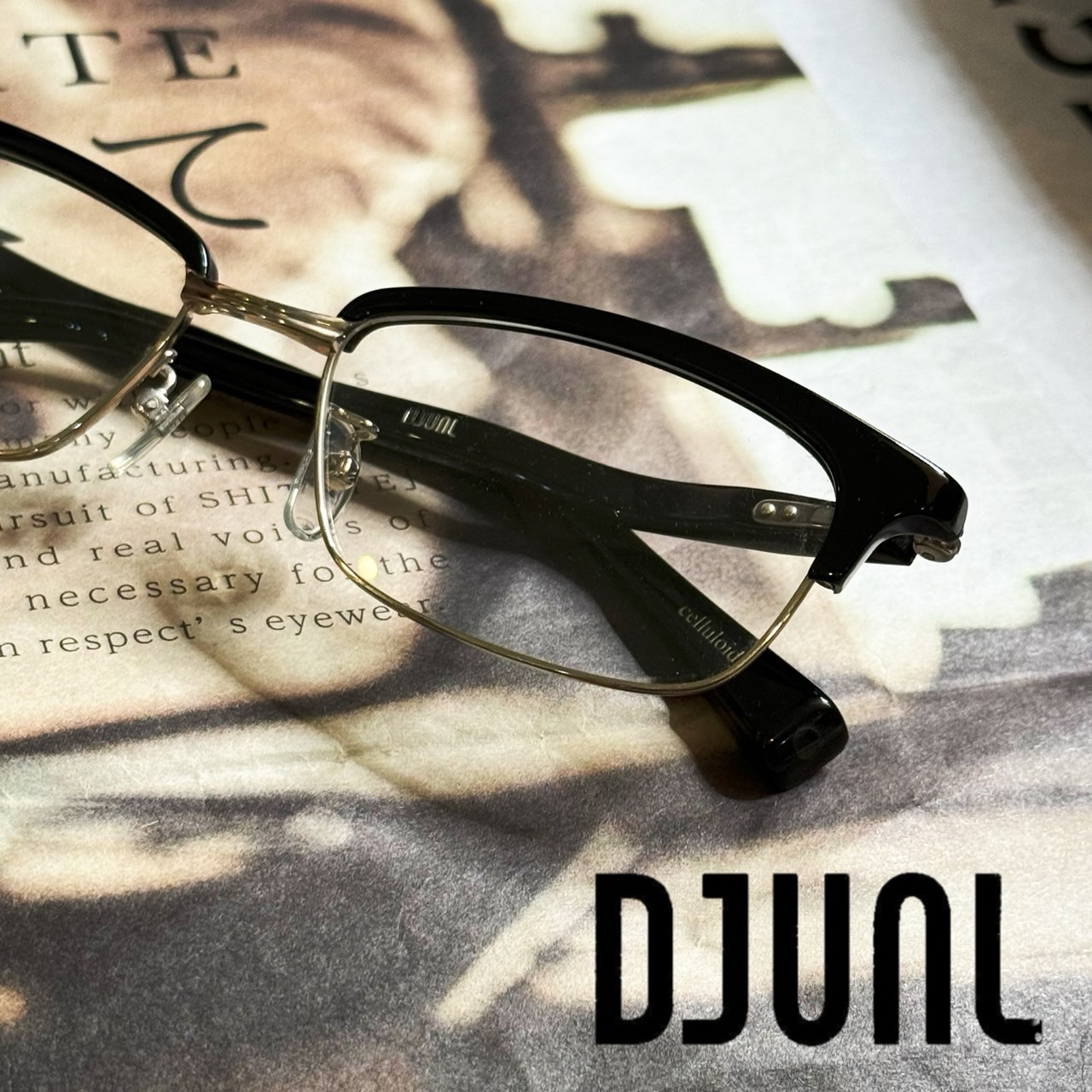 DJUAL 】日本賽璐璐｜東京都｜復刻手作藝術｜手工框出清｜黑色｜紳士眉框｜Z-02 00 | 蝦皮購物