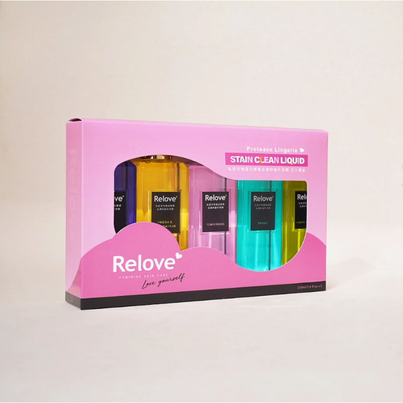 ＜5入禮盒組＞ RELOVE 私密衣物 蛋白酵素 去漬 抑菌 手洗精 220ml 經血洗劑 洗內褲 | 蝦皮購物