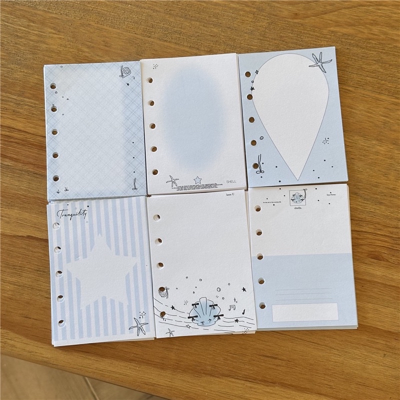 腳丫子舖24H ins小紅書 五孔一宮格卡冊m5 活頁本專用 活頁替芯紙 便條紙 手帳拼貼 補充包 | 蝦皮購物