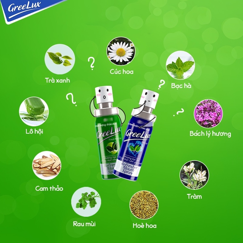 現貨-薄荷口腔噴霧-XỊT THƠM MIỆNG THẢO DƯỢC Greelux BẠC HÀ | 蝦皮購物