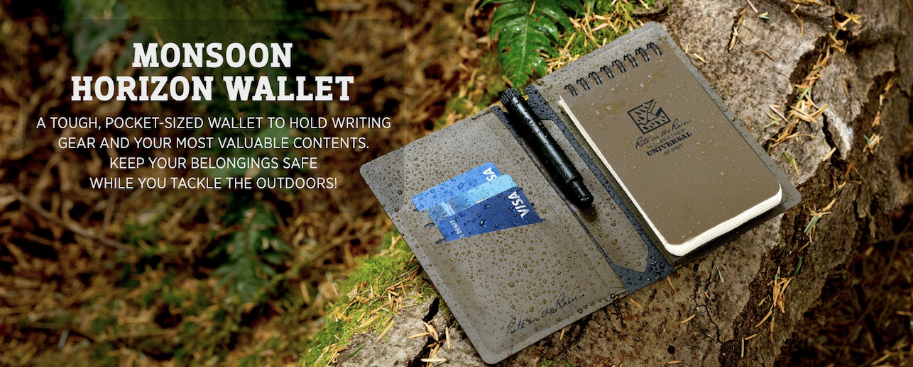 Rite in the Rain - 側開式多功能防水皮夾 可裝筆記本/護照MONSOON HORIZON WALLET | 蝦皮購物