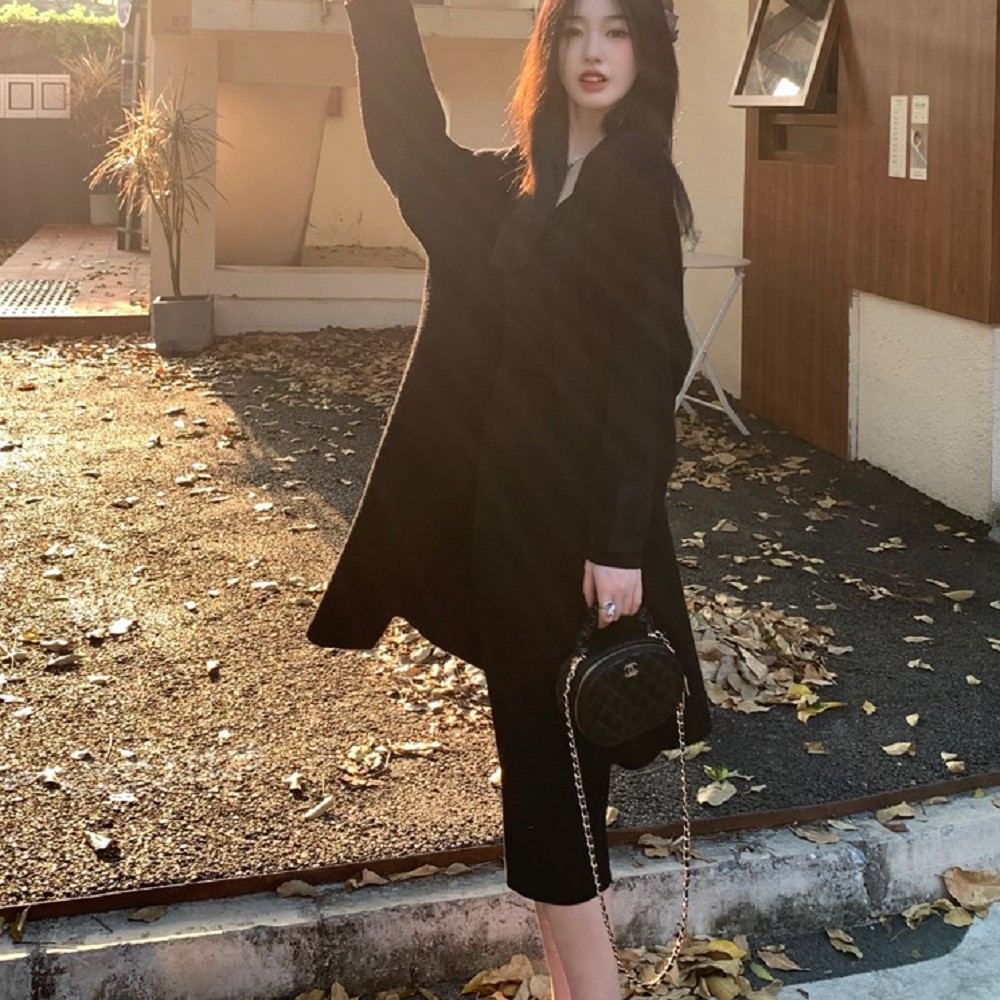 【梨卡】隔日到貨 女裝 綿羊絨 外套 針織外套 冬天外套 秋冬外套 衣服女 女外套 長版外套 DR367【現貨24H】 | 蝦皮購物