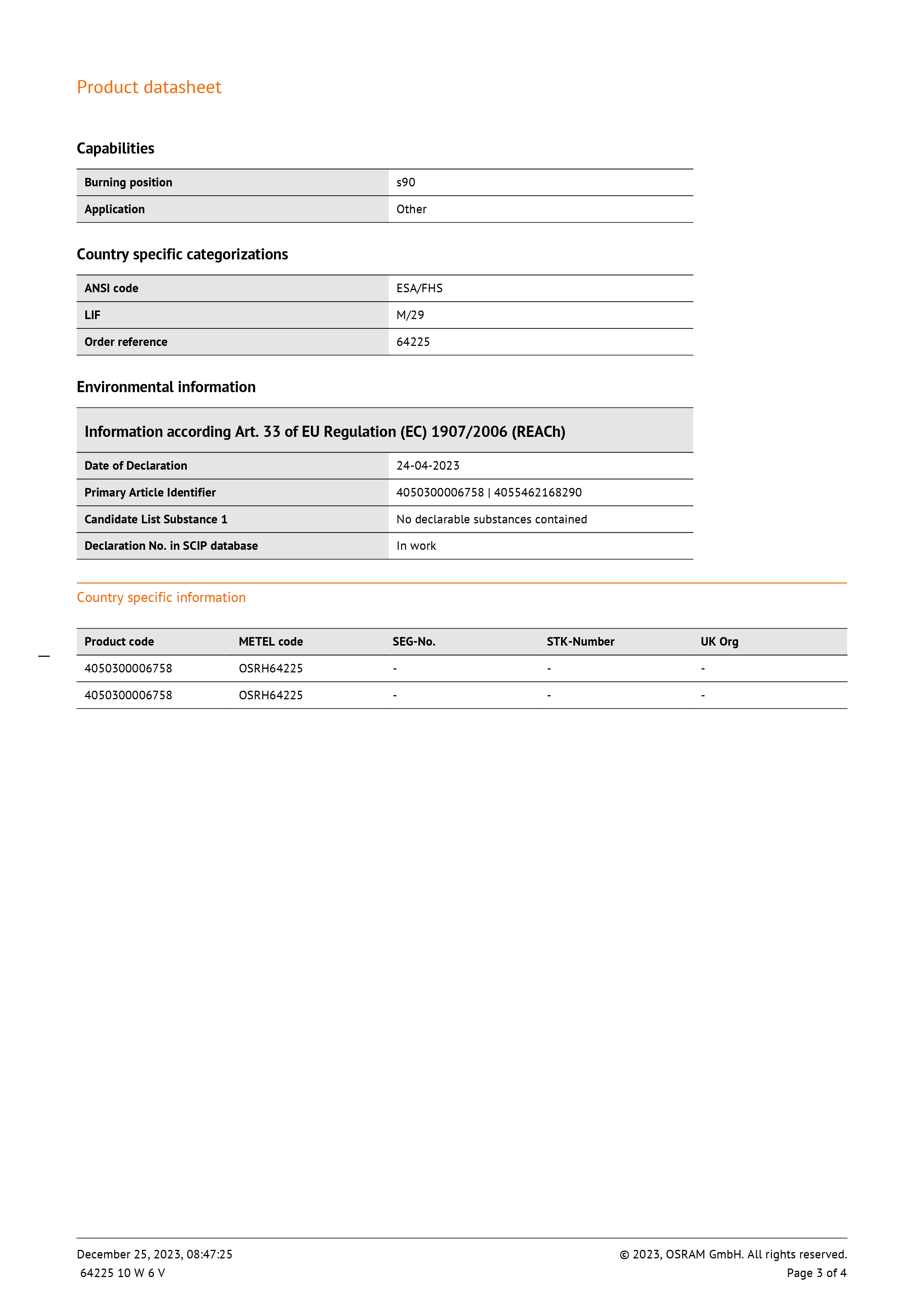 歐司朗 OSRAM 64225 JC 6V 10W G4 豆燈 | 蝦皮購物