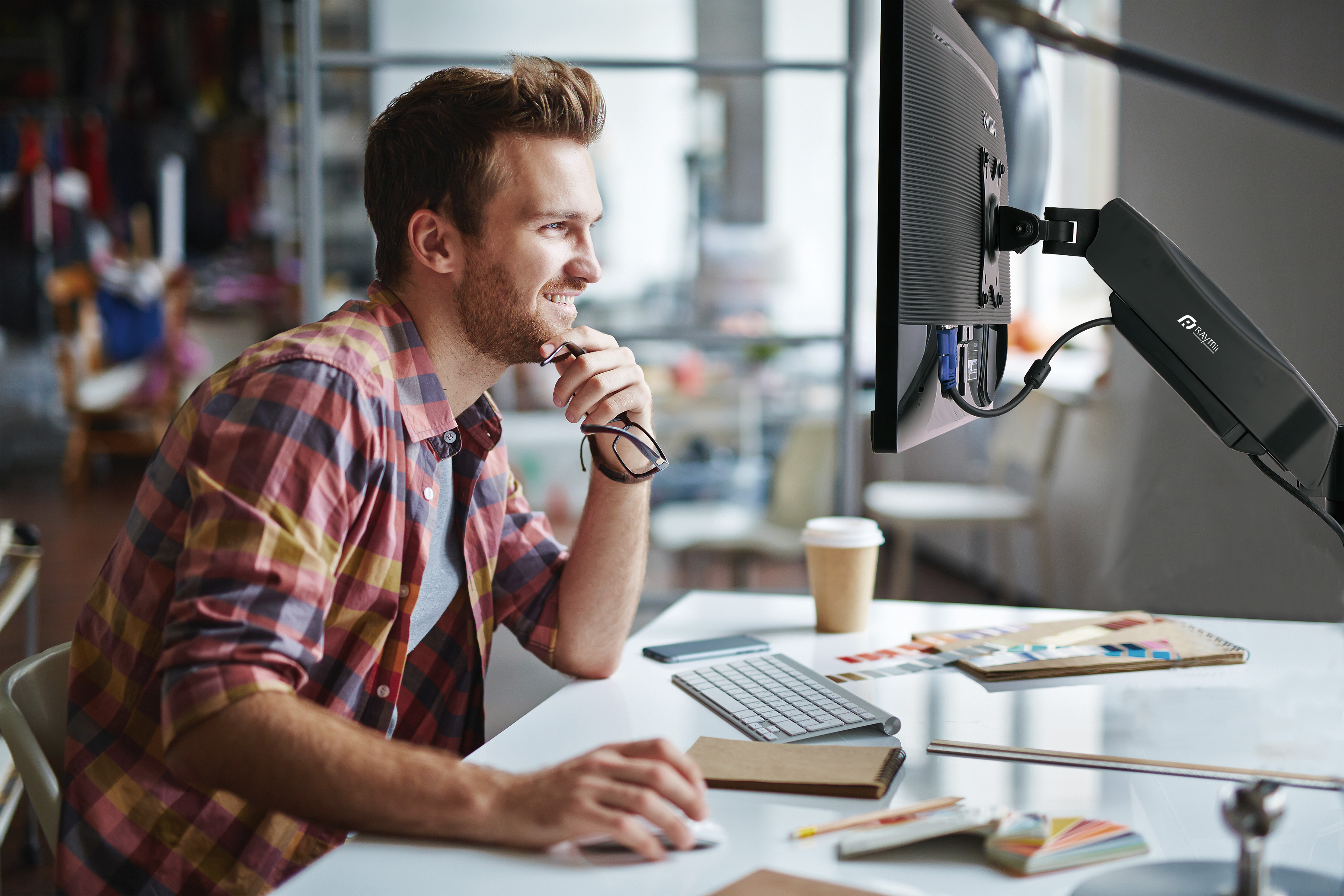 【瑞米 Raymii】 LS-83 氣壓式 螢幕支架 螢幕架 螢幕伸縮支架 螢幕增高支架 螢幕架 增高架 顯示器支架 | 蝦皮購物