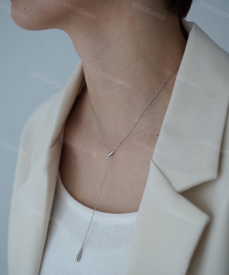 【金色24H出貨】出口日本 S925純銀 日雜風可調節水滴項鏈 鎖骨鏈 毛衣鏈 日牌飾品 配飾 銀飾 純銀項鏈 | 蝦皮購物