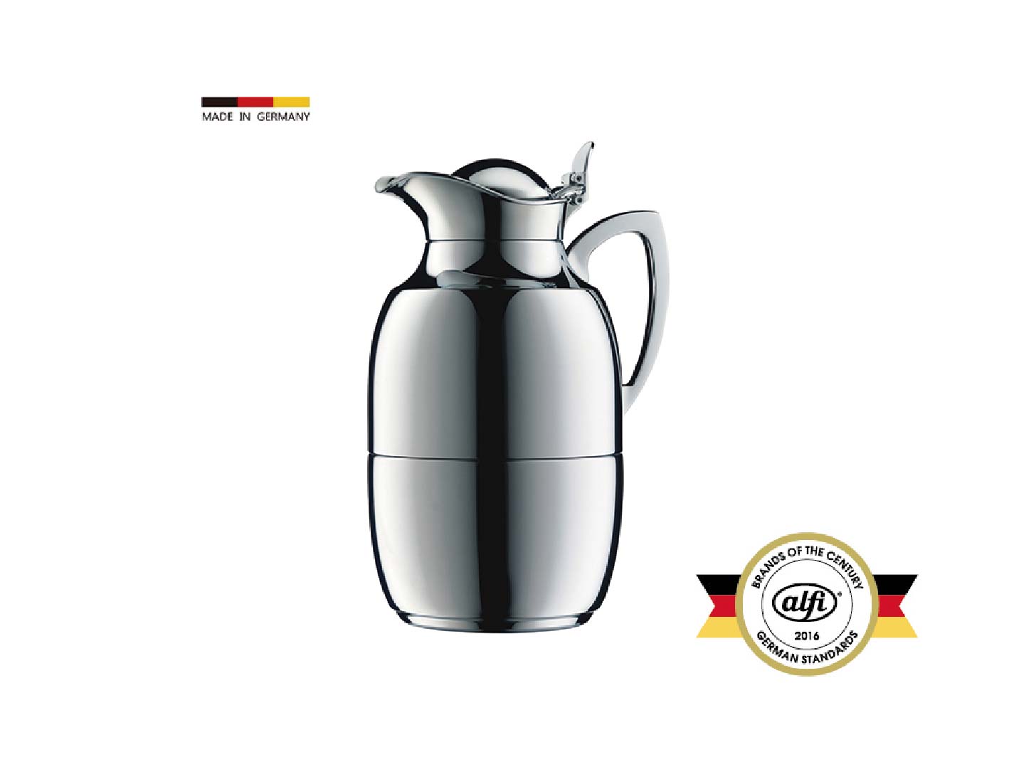 全新微瑕 德國製 alfi 百年工藝 Juwel 玻璃內膽保溫壺 1L 銅合金鍍鉻 總理壺 真空 保溫 水壺 咖啡壺 | 蝦皮購物