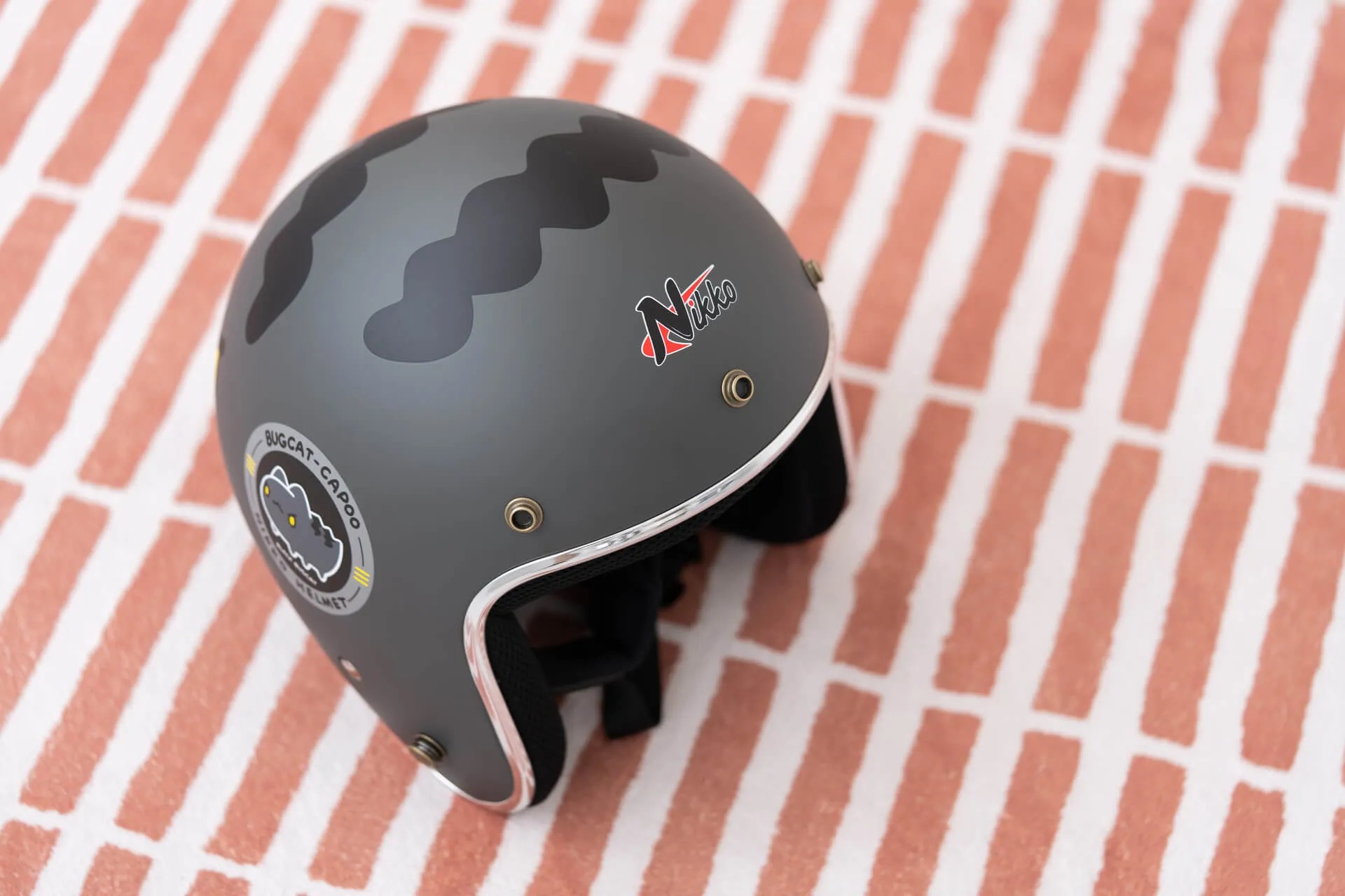 NIKKO N401 咖波10周年飛天車車黑色限定款 x 經典黑貓蟲復刻安全帽 復古安全帽 送防水長鏡片 附發票 | 蝦皮購物