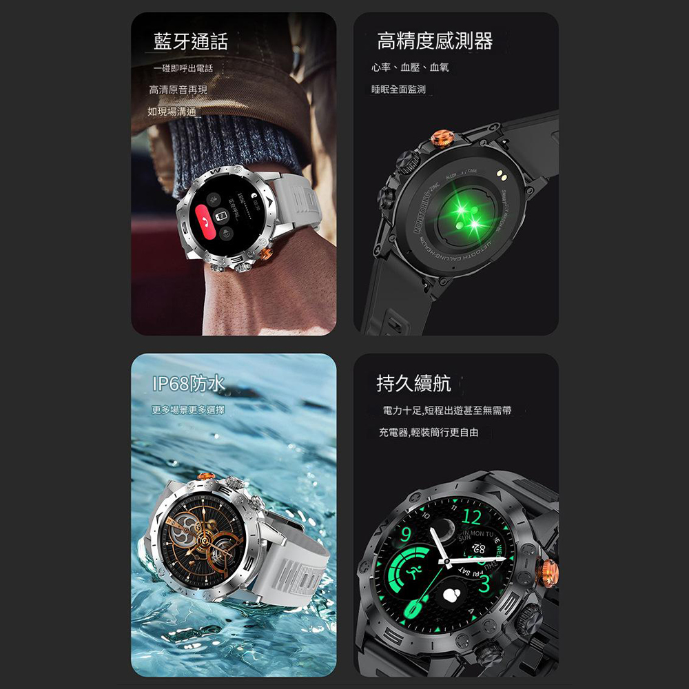 【MIVSEN】 心率運動手錶 藍牙手錶 LINE通話 軍規手錶 血氧健康監測 心率計步 智慧手環MT43PRO | 蝦皮購物