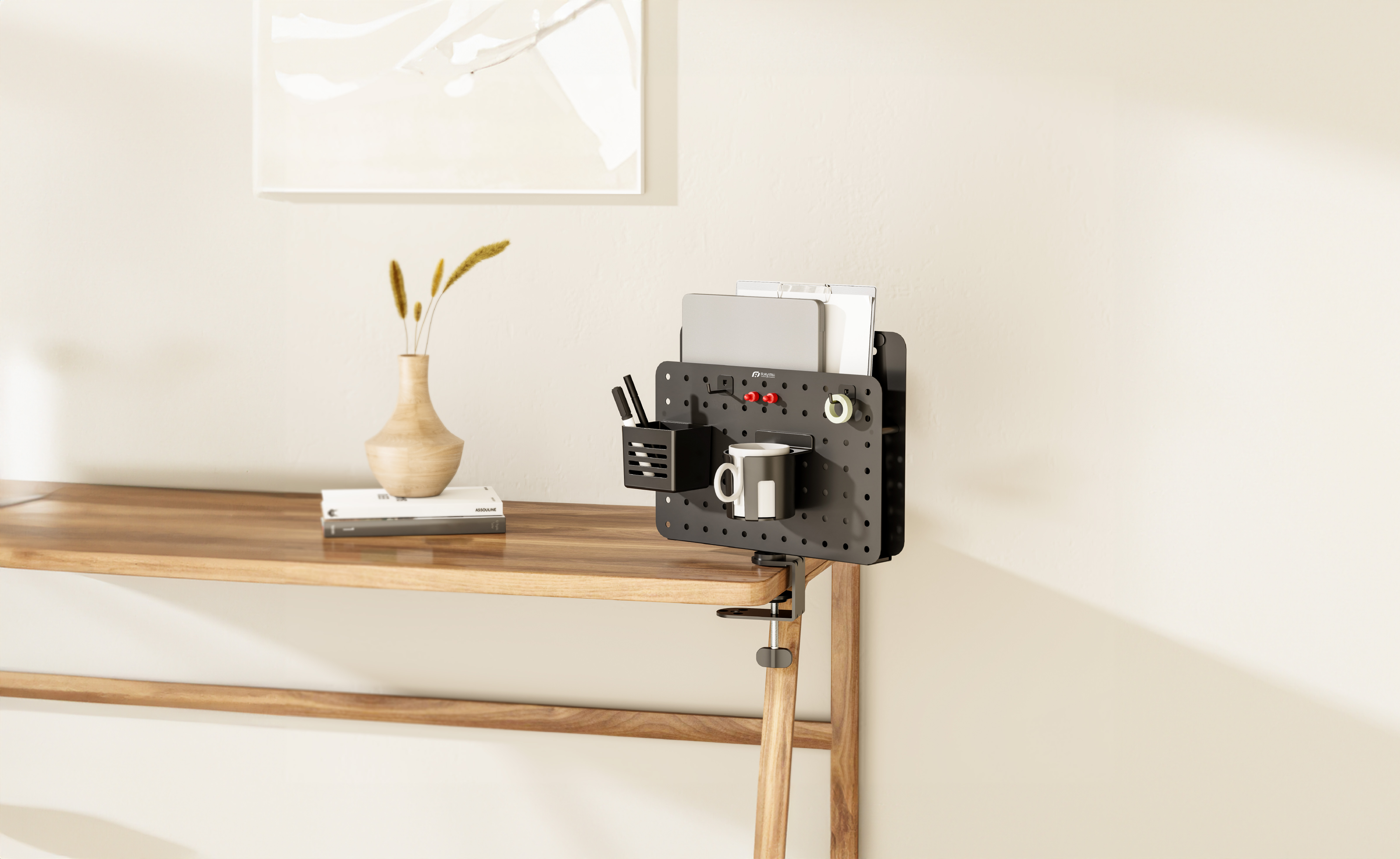 【瑞米 Raymii】LSA-82 夾桌式 旋轉洞洞板 文具收納立架 耳機掛架 遊戲手把掛架 杯架 桌面收納 | 蝦皮購物