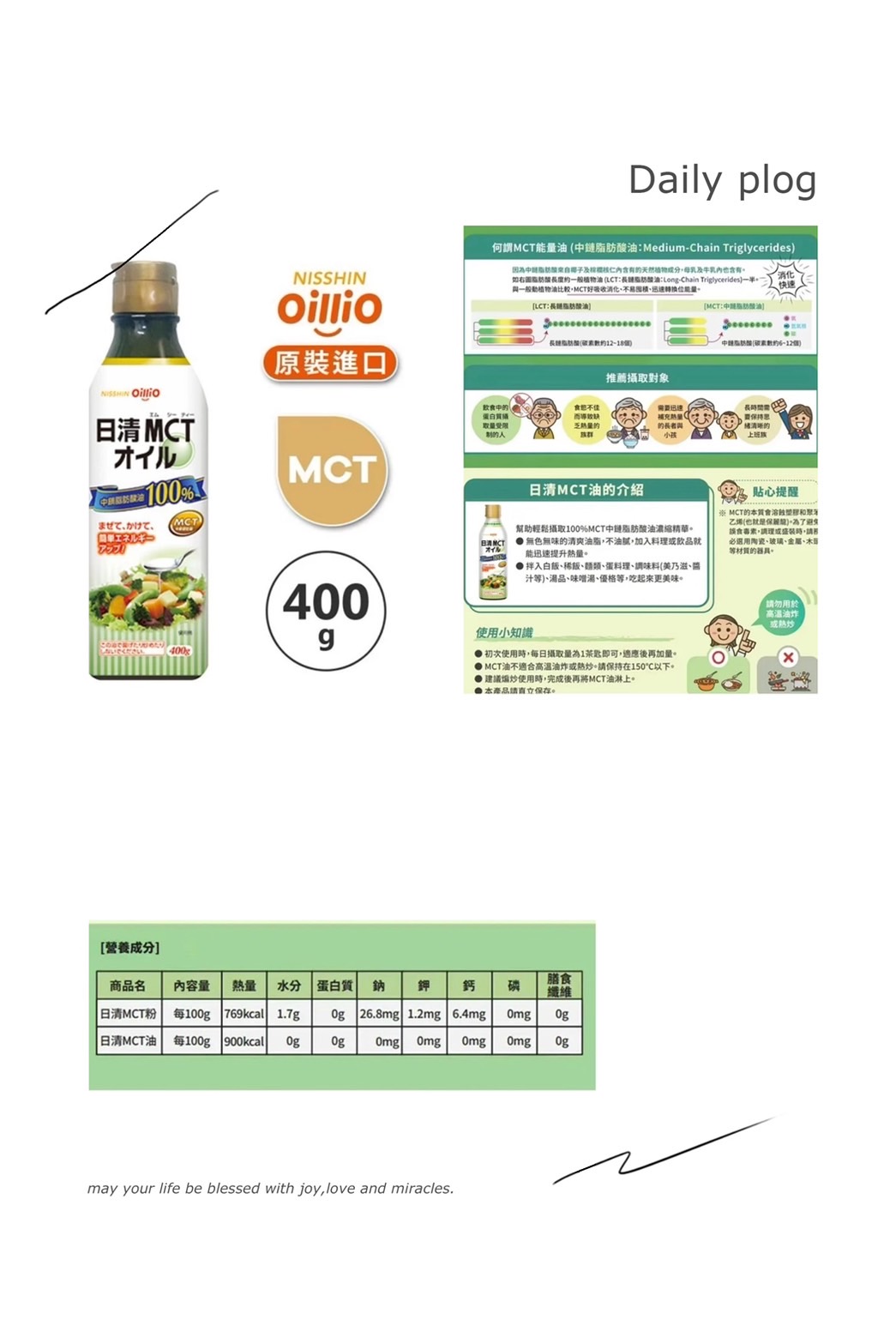 現貨 原裝日清MCT能量油400g。最新效期。生酮。中鏈脂肪酸油。防彈咖啡。 | 蝦皮購物