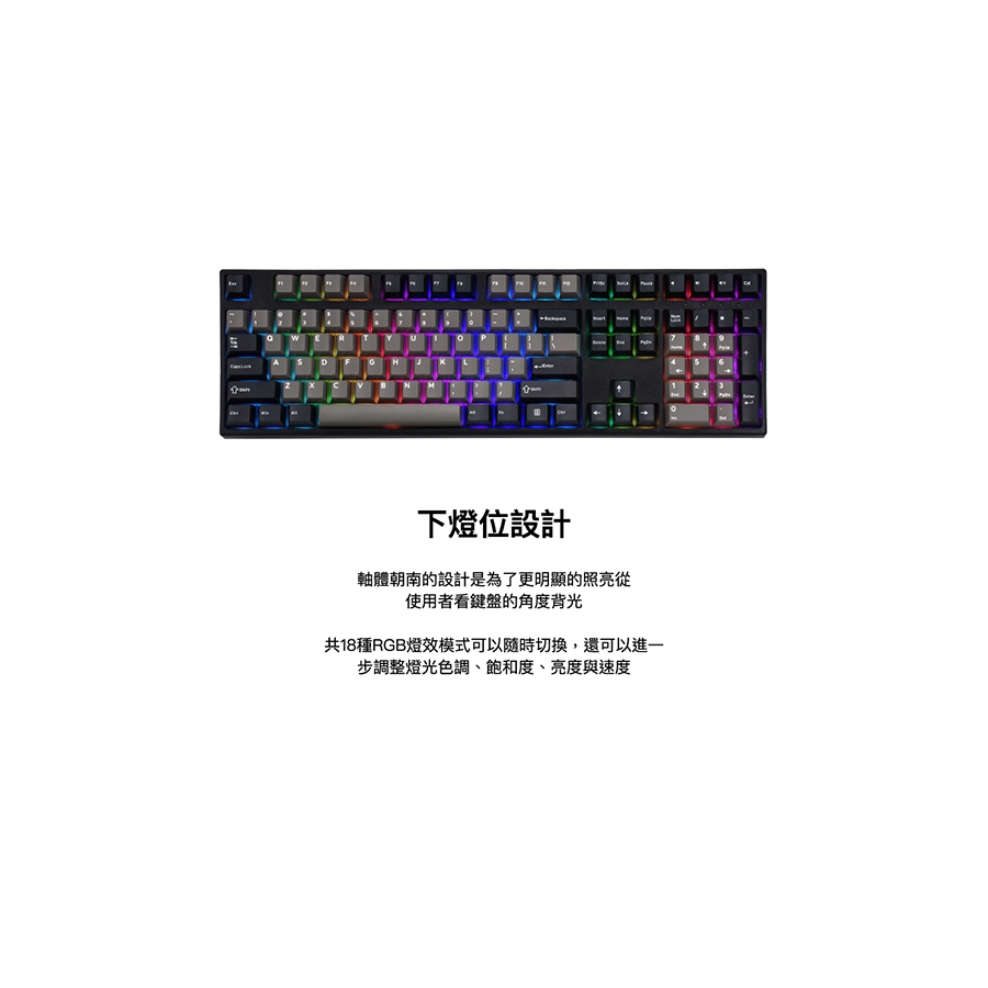 IKBC CD108 HB RGB 炭灰藍/復古雙色/黑色 PBT 二射成形 中文 三模機械式鍵盤 | 蝦皮購物