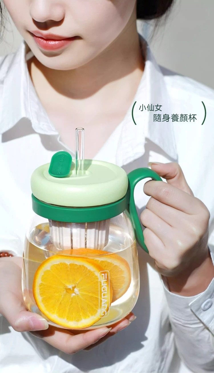 【FUGUANG 富光】傾悅玻璃大肚吸管杯820ml(玻璃杯 吸管杯 花茶杯 果汁杯 大肚杯) | 蝦皮購物