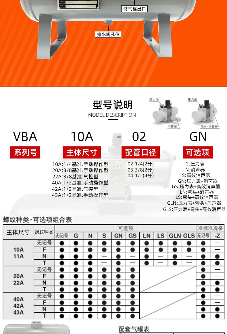 熱賣#VBA空氣壓氣體增壓閥器加壓泵增壓缸氣動缸VBA10A/20A-03/40A-04G小欣百货 | 蝦皮購物