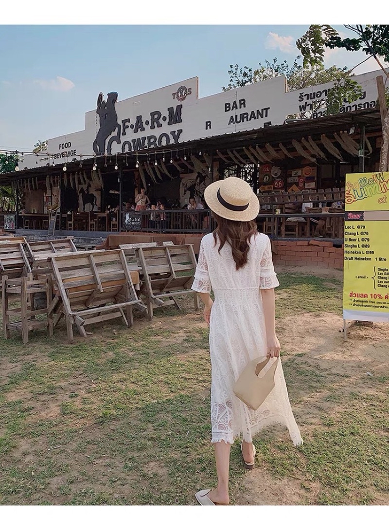 🎀Hanagirl 韓國🇰🇷氣質鏤空蕾絲 長洋裝 F052 禮服 | 蝦皮購物