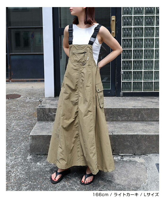 DoReFe | 日本 OUTDOOR系 品牌 機能性 防UV 涼感 防潑水尼龍 工裝裙 吊帶裙 工裝吊帶裙 連身裙 | 蝦皮購物