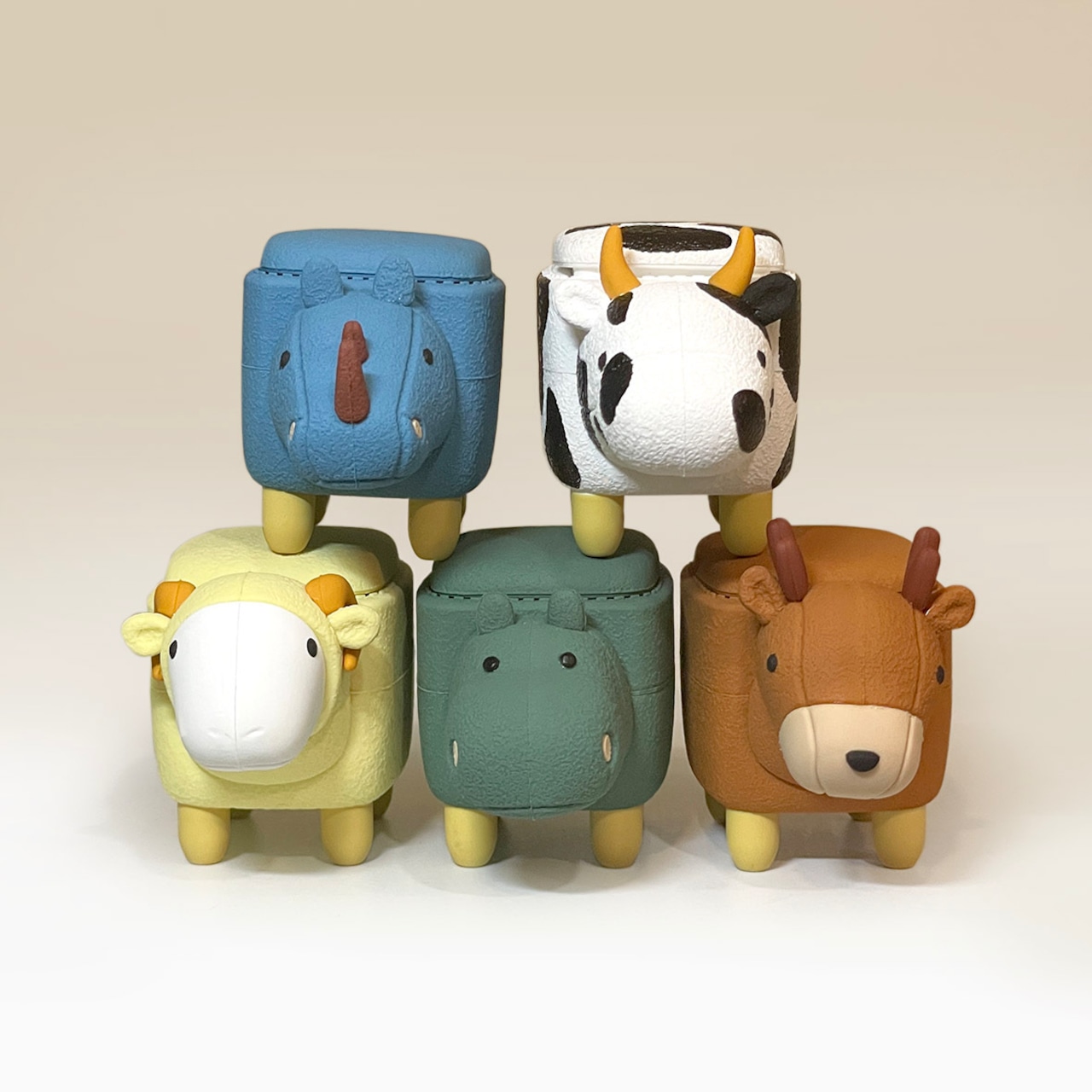 『Vic Toy』扭蛋 日版 SYSTEM 動物小凳子 動物 河馬 犀牛 鹿 羊 乳牛 椅子 微縮 娃娃屋 擬真 | 蝦皮購物